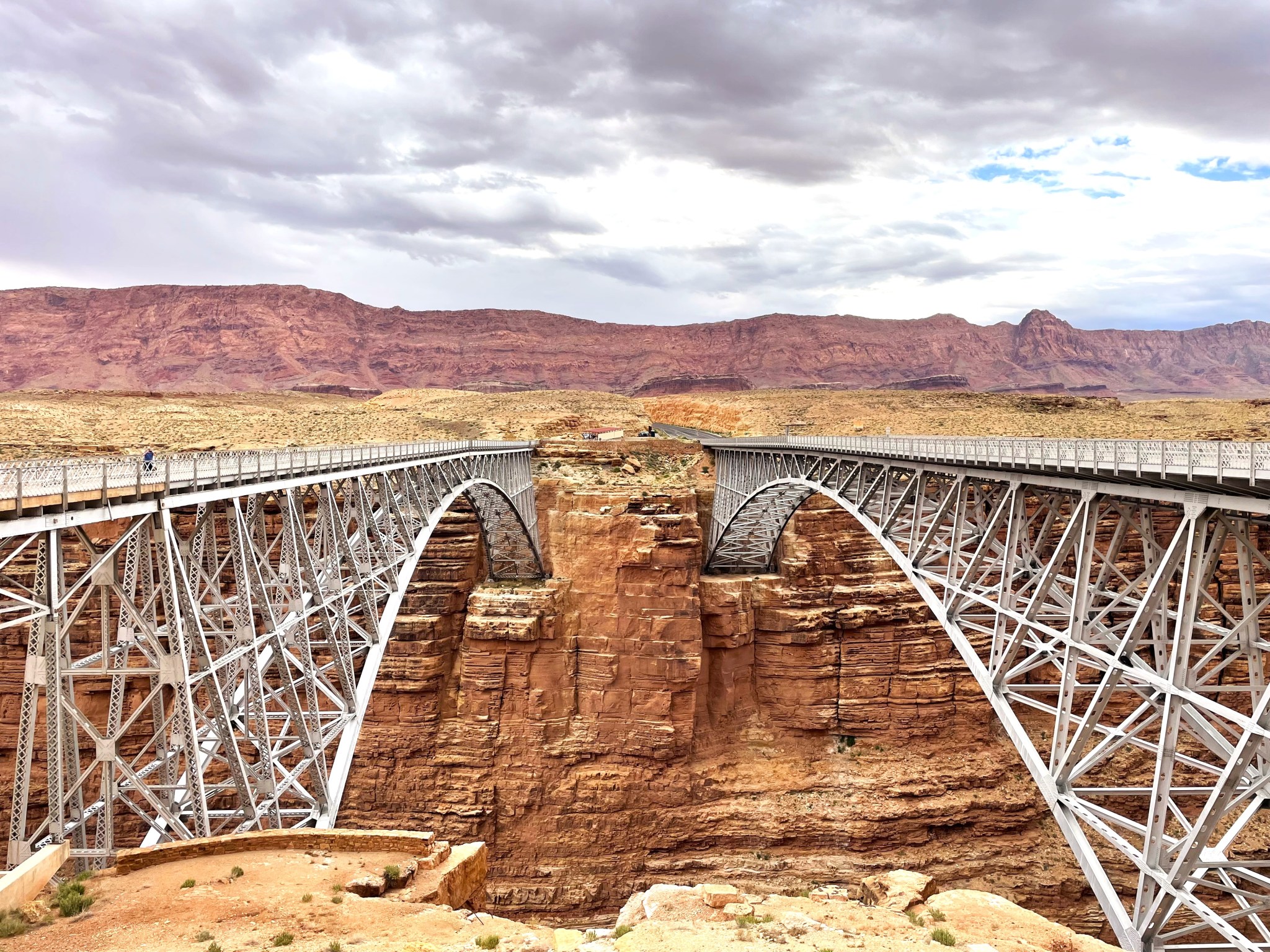 Navajo Bridge, the twin bridges across the Colorado River in the Grand ...